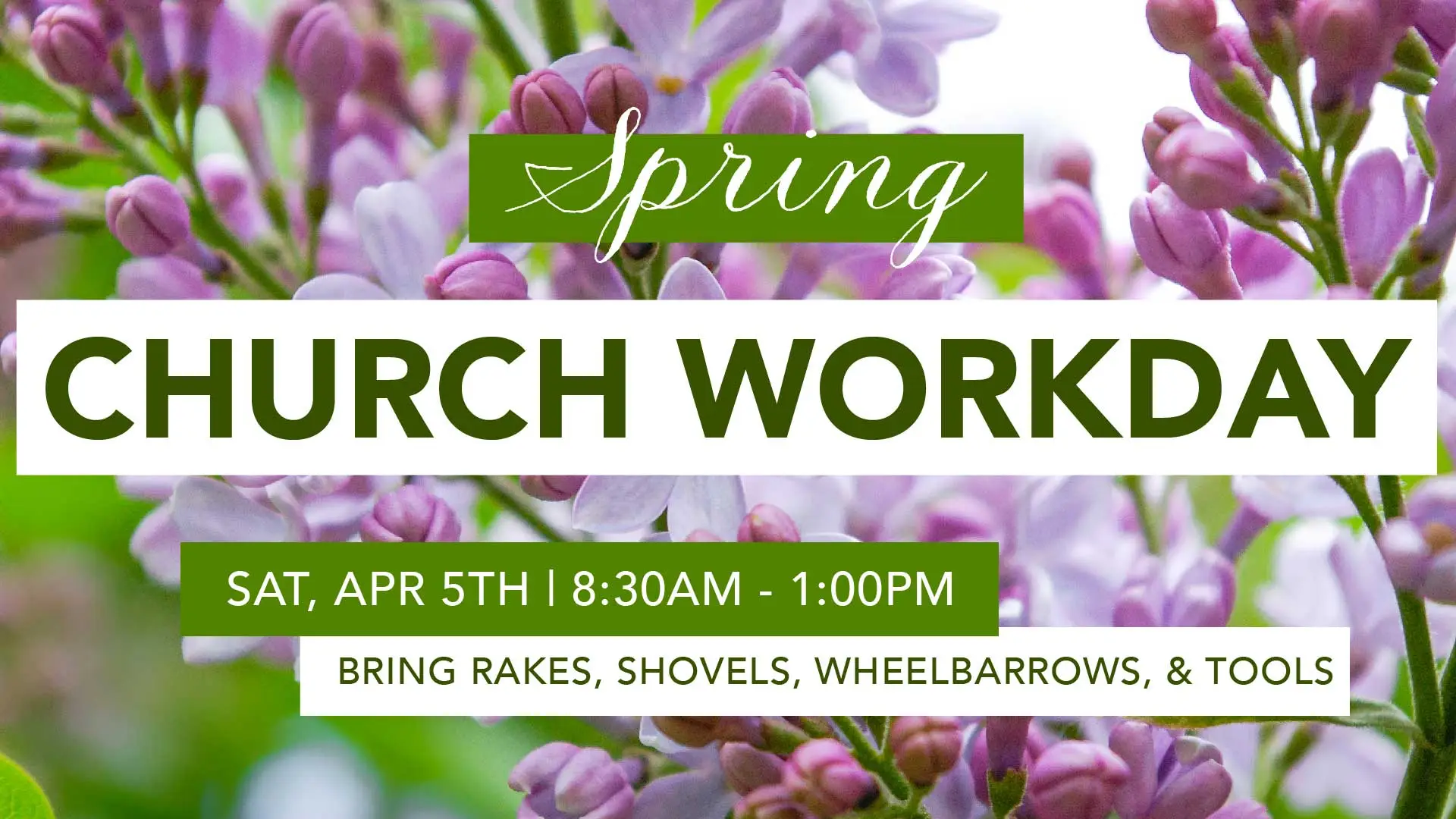 Spring Church Workday on April 5 - Blue Ridge Bible Church